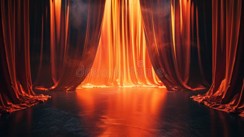 Stage with Dramatic Red Curtains Stock Image - Image of excitement ...
