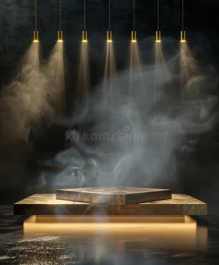 Stage Erupting Smoke stock illustration. Illustration of theater ...