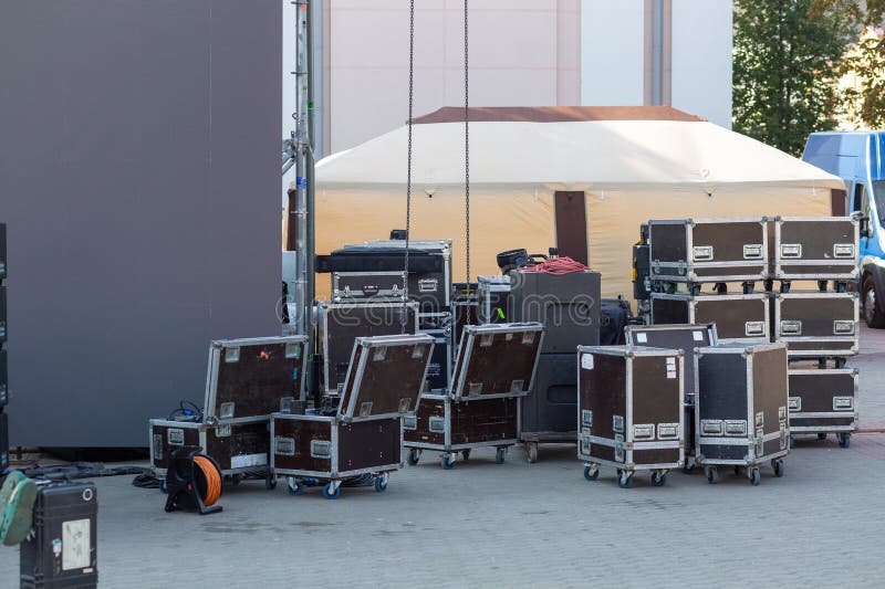 Stage Equipment before the Concert. Stock Photo - Image of theatre ...