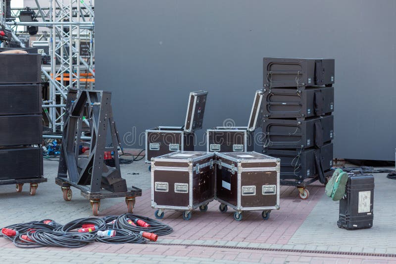 Stage Equipment before the Concert Stock Photo - Image of instrument ...