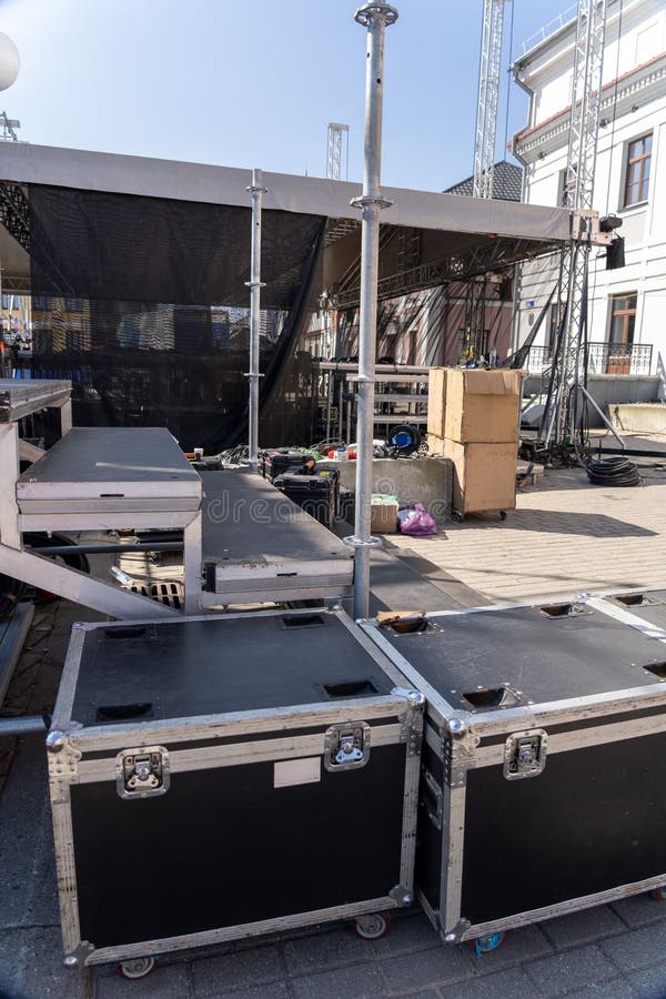 Stage Equipment before the Concert. Stock Photo - Image of production ...