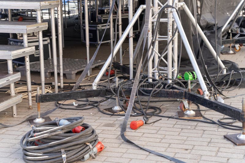 Stage Equipment before the Concert. Stock Photo - Image of production ...