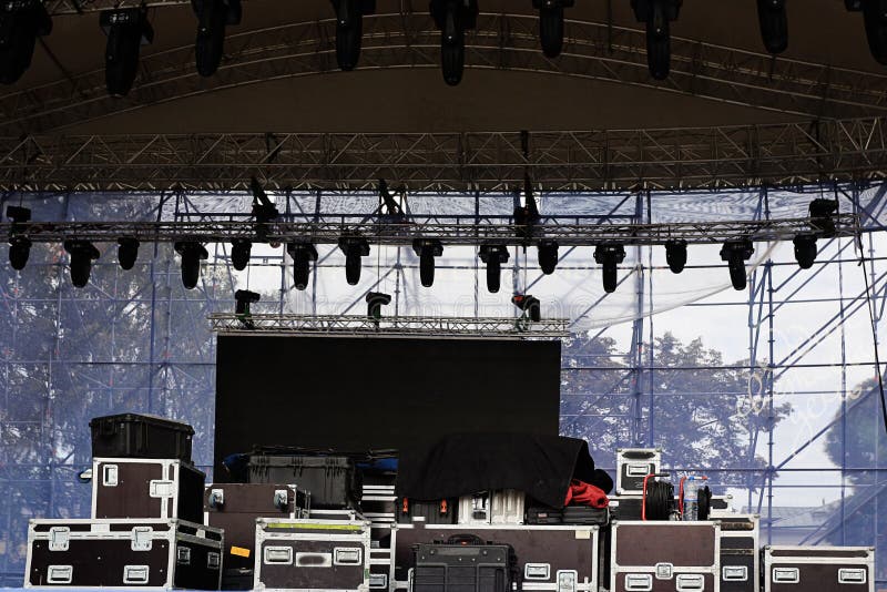 Rock Band Stage Equipment stock illustration. Illustration of musician ...