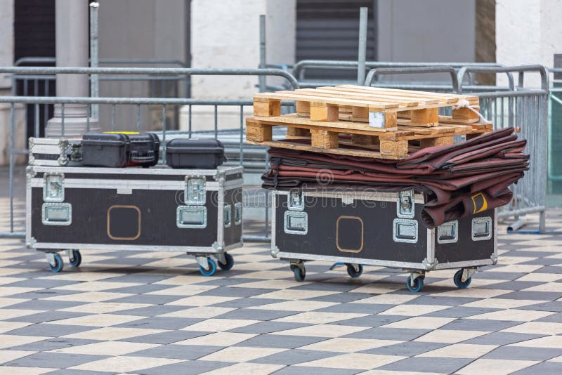 Rack Cases stock photo. Image of boxes, france, venue - 160457818