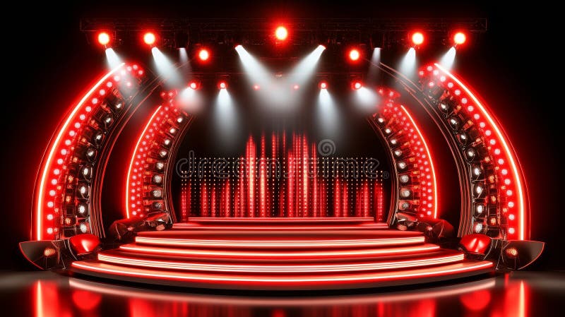 The Stage Features Stunning Concert Lights and Advanced Lighting, All Created by Stock Stock ...