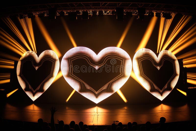 Stage_Flood_Lights_VI_Heart, Generative AI Stock Illustration ...