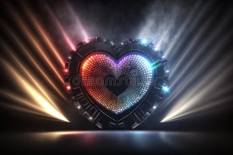 Stage_Flood_Lights_VI_Heart, Generative AI Stock Illustration ...