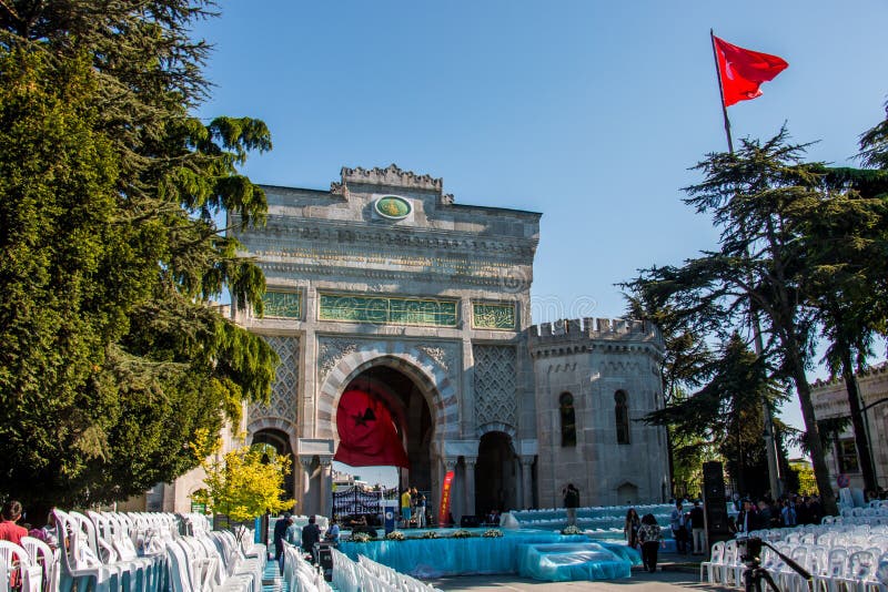 Stage in Front of the Istanbul University Campus on the Turkish ...