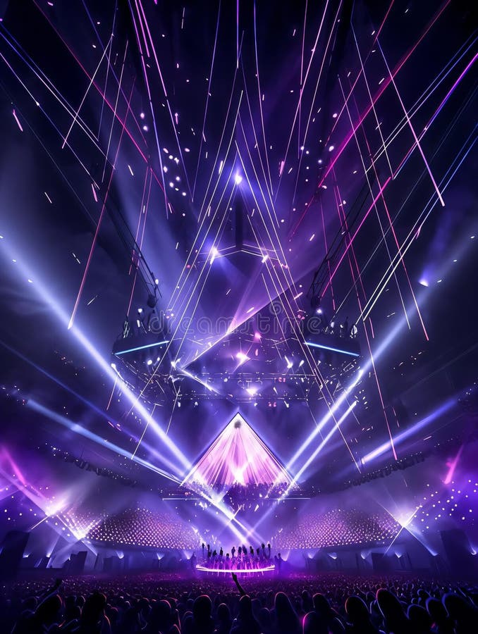 The Stage Glows with a Mesmerizing Array of Purple and Pink Hues, Set ...