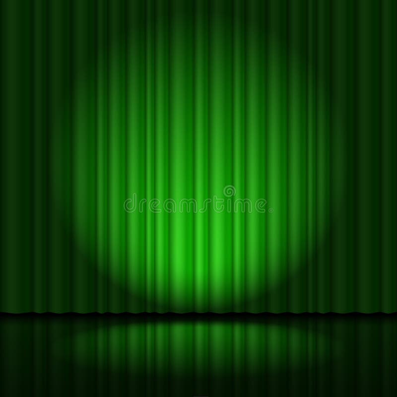 Green curtain stage stock illustration. Illustration of background ...