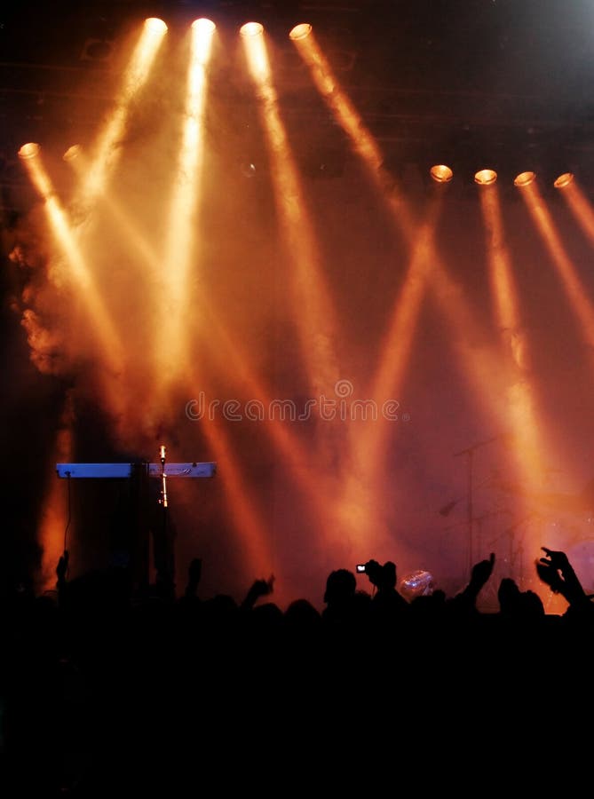 Stage, hands, and lights stock photo. Image of blue, lights - 5636522