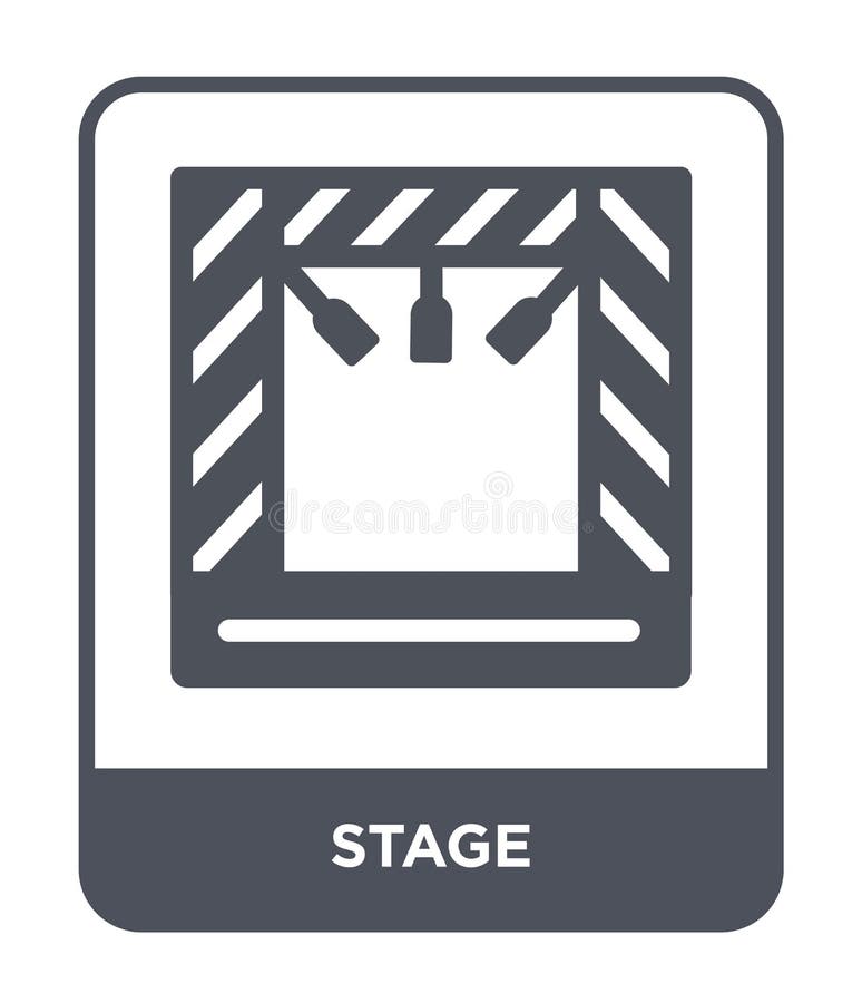 Stage Icon in Trendy Design Style. Stage Icon Isolated on White ...