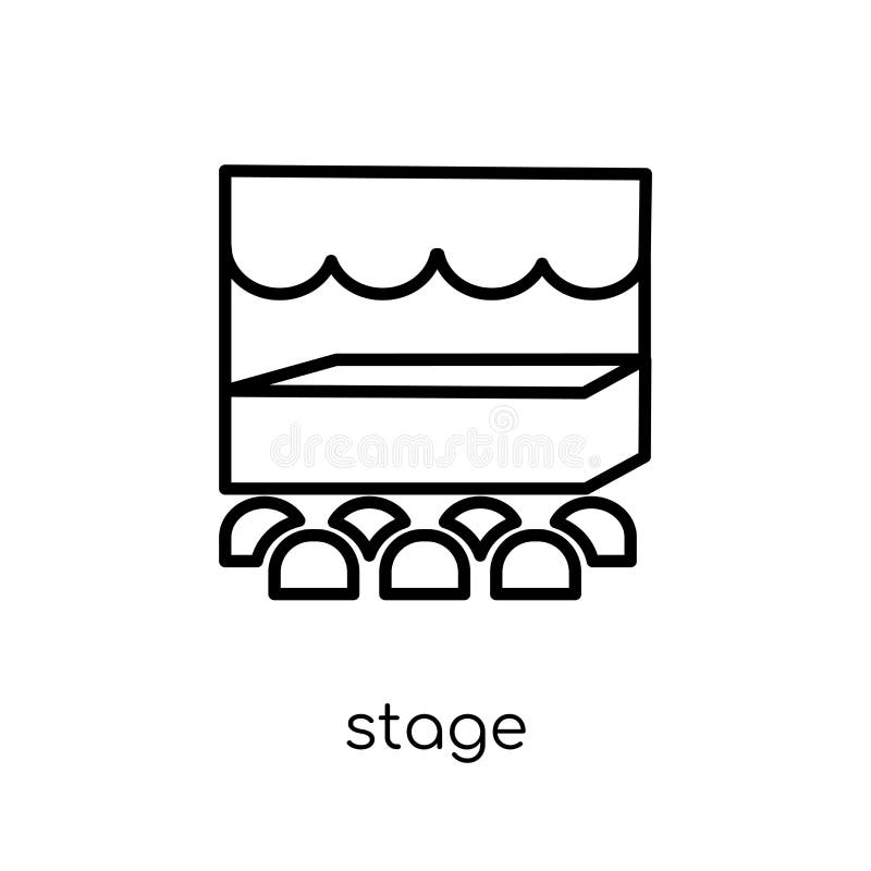 Stage Icon. Trendy Modern Flat Linear Vector Stage Icon on White Stock ...