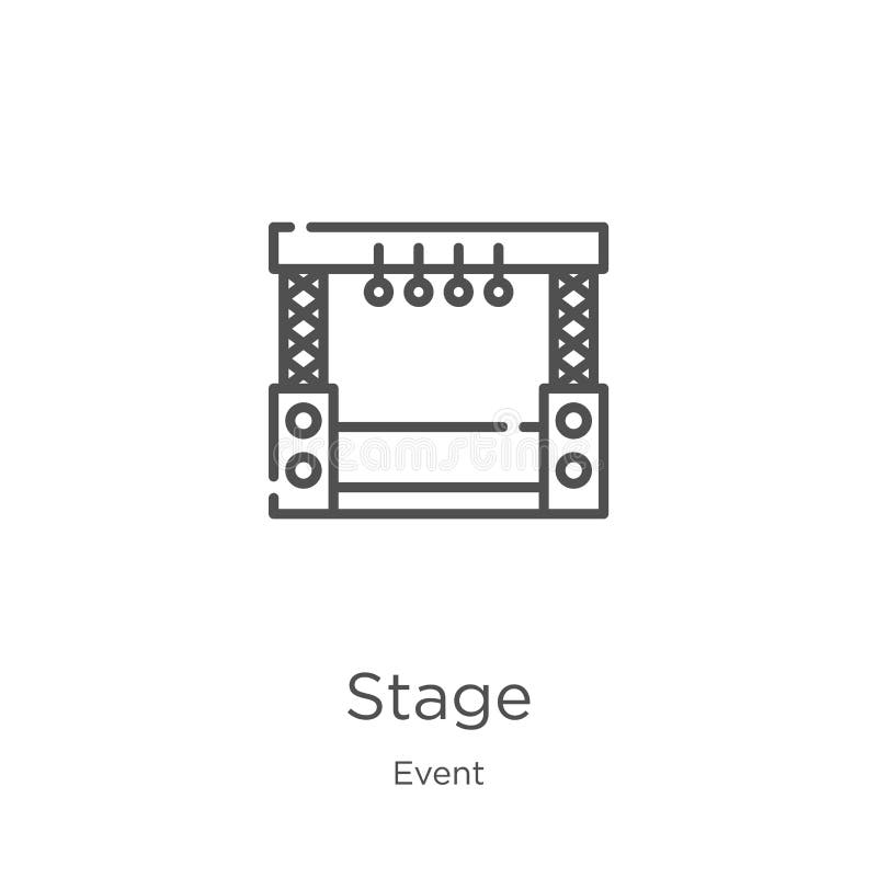Stage Constructions Flat Line Icon. Scene, Event Equipment Rental Sign ...