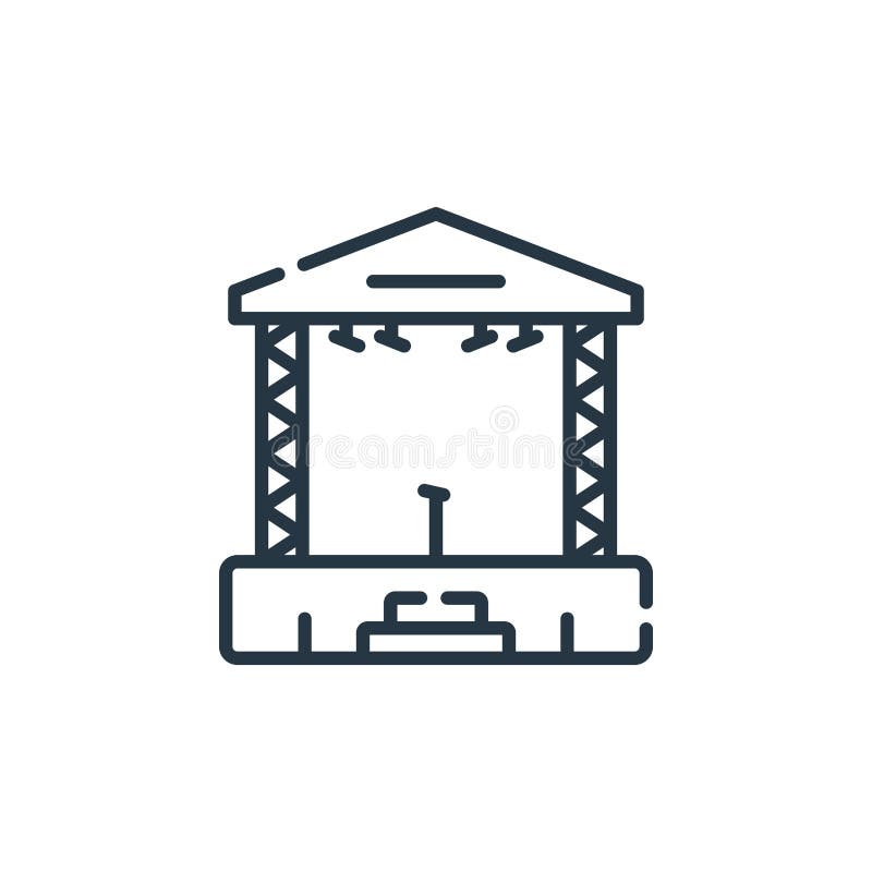 Stage Icon Vector from Event Concept. Thin Line Illustration of Stage ...