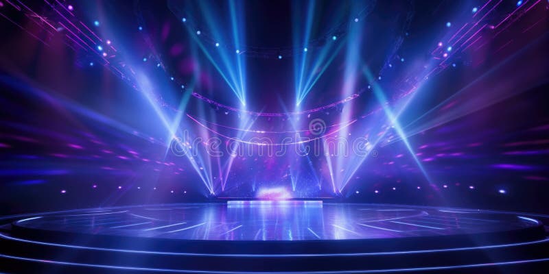 A Stage that is Illuminated with a Lot of Bright and Colorful Lights ...