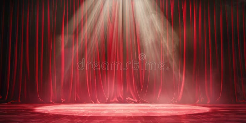 Stage Illuminated by Red Lights Stock Image - Image of effect, show ...