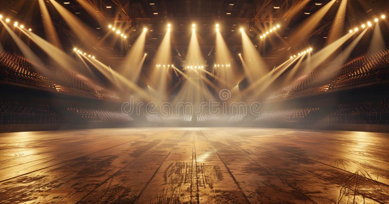 Stage Indoor or Interior Stadium with Colorful Lights Stock ...