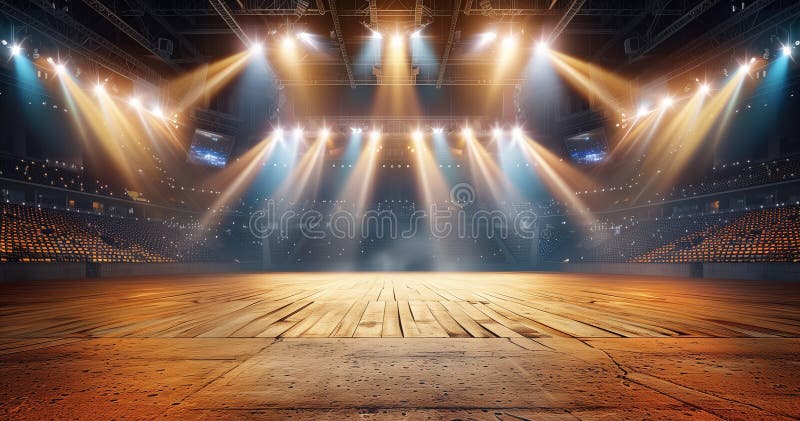 Stage Indoor or Interior Stadium with Colorful Lights Stock ...