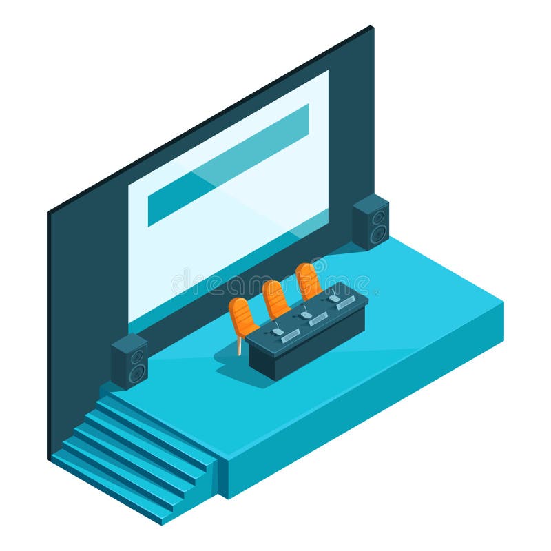 Isometric Performance Stage, Synthesizer Analog Sound, Drum Kit with ...