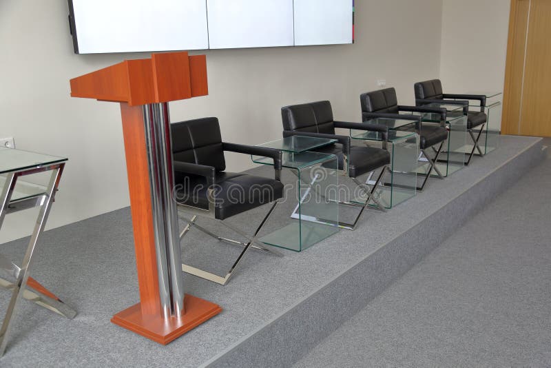 Stage for Lectures and Presentations Stock Image - Image of furniture ...