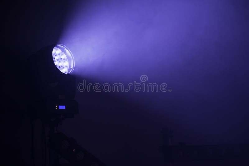 Stage LED Spot Light with Blue Beam Stock Photo - Image of backdrop ...