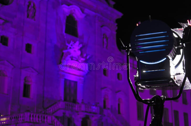 Stage-light Effect with Purple Filter Stock Image - Image of courtyard ...