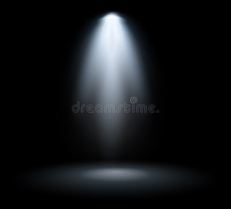 Realistic Spotlight. Shiny Light Ray and Stage Projector Beam. Glow ...