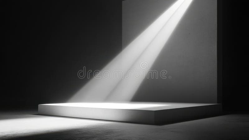 Stage of Light, Spotlight Shines on Platform, Creating Drama and ...