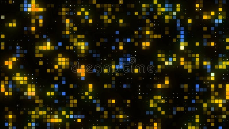 Stage Light Wall with Slowly Blinking Square Shaped Lamps on a Black ...