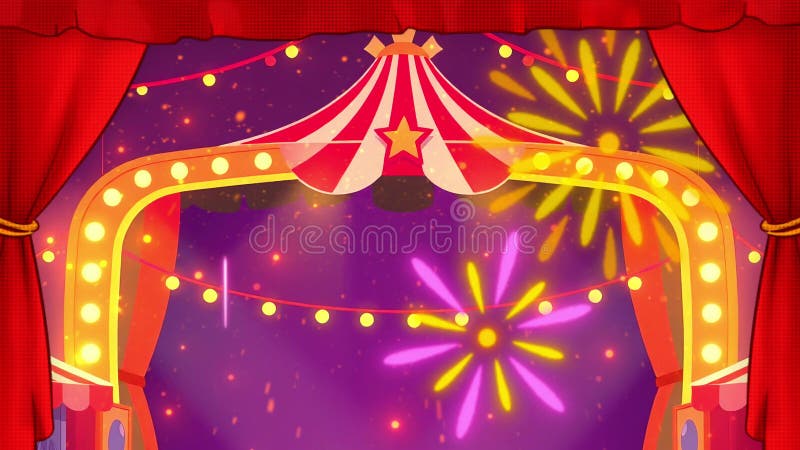 Stage Lighting Cartoon Stage. Animation Cartoon Designed Scene Stock ...