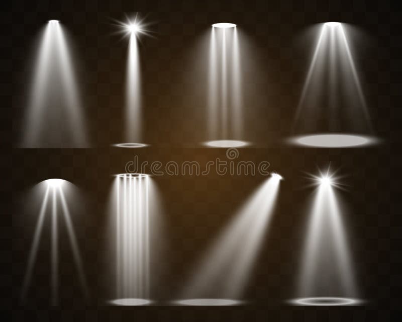 Stage Lighting, a Collection of Transparent Effects. Stock Illustration ...