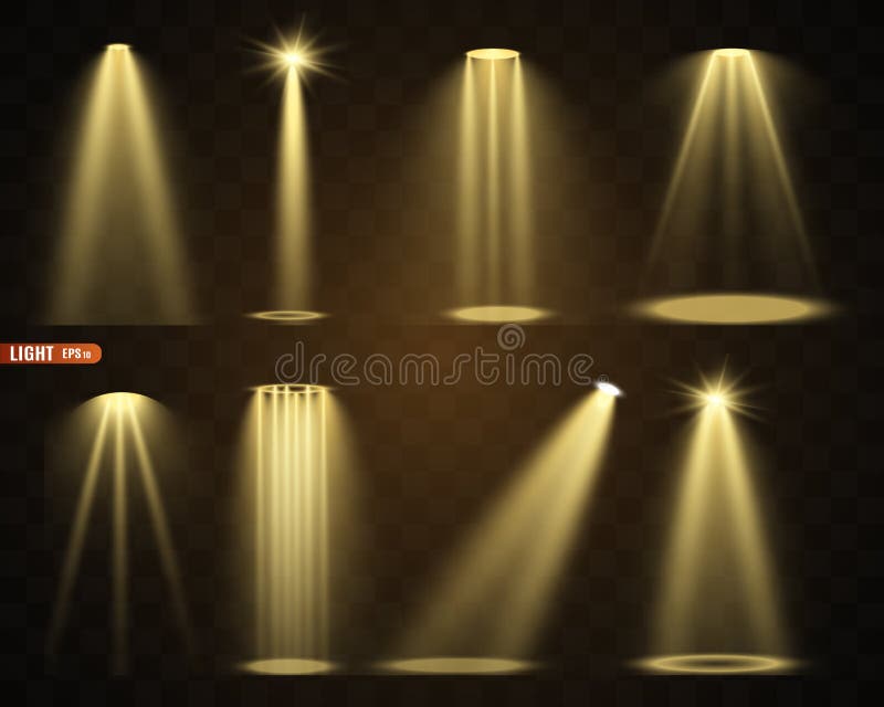 Stage Lighting, a Collection of Transparent Effects. Stock Vector ...