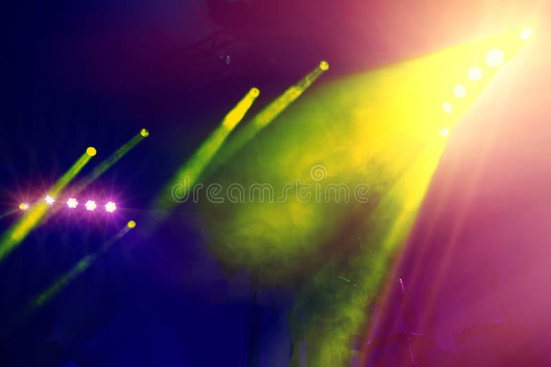 Stage Lighting At A Rock Band`s Night Concert Stock Image - Image of ...