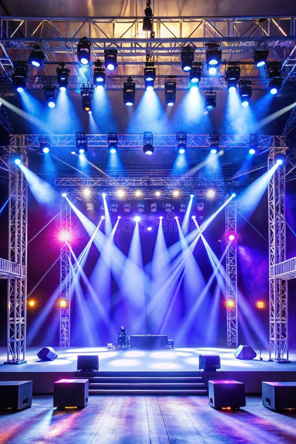 Stage with Lighting Devices Stock Illustration - Illustration of design ...