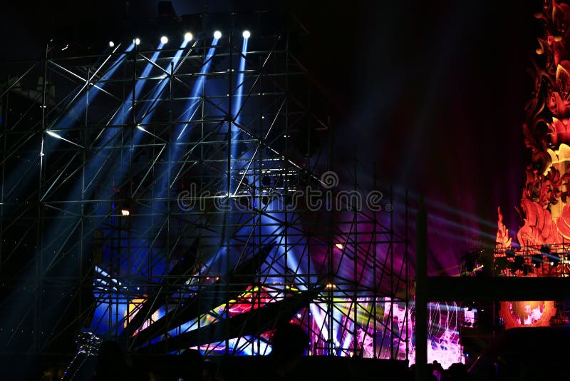 Stage Lighting Effect in the Dark, Close-up Pictures Stock Photo ...