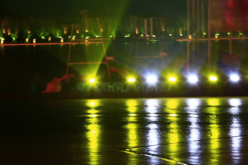 Stage Lighting Effect in the Dark, Close-up Pictures Stock Photo ...