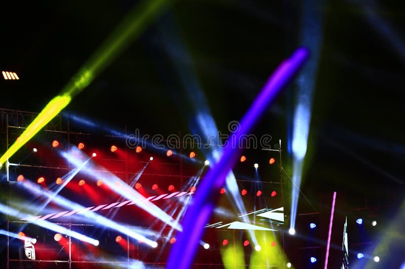 Stage Lighting Effect in the Dark, Close-up Pictures Stock Image ...