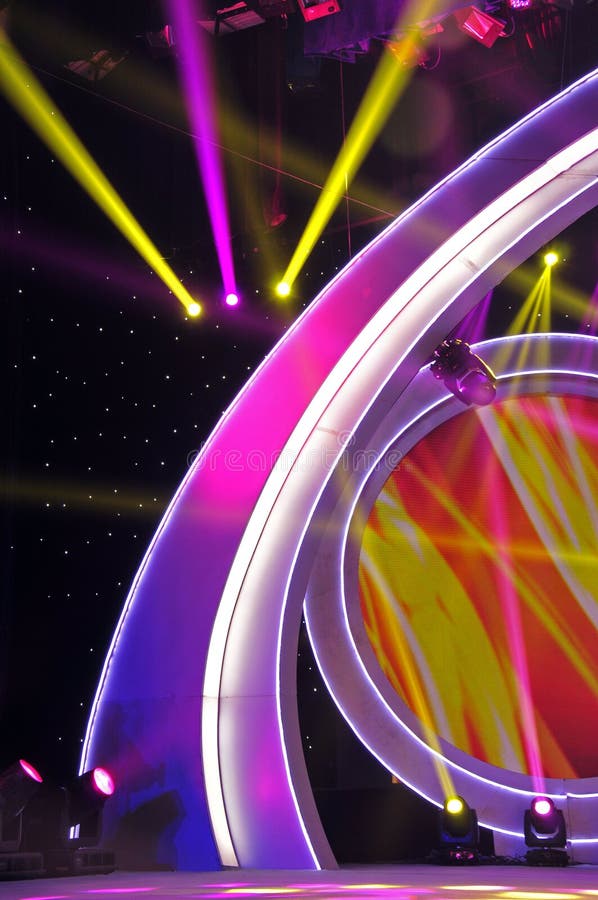 Stage Lighting Effect in the Dark, Close-up Pictures Stock Illustration ...