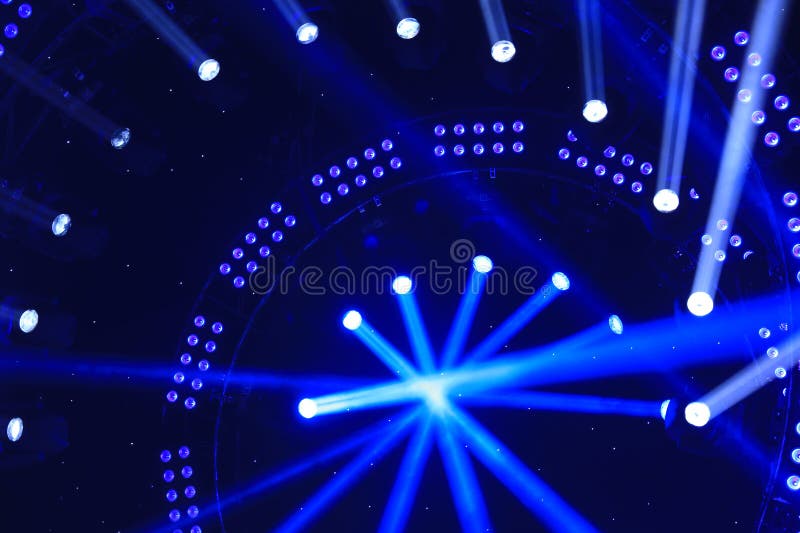 Stage Lighting Effect in the Dark, Closeup Photo Stock Photo - Image of ...