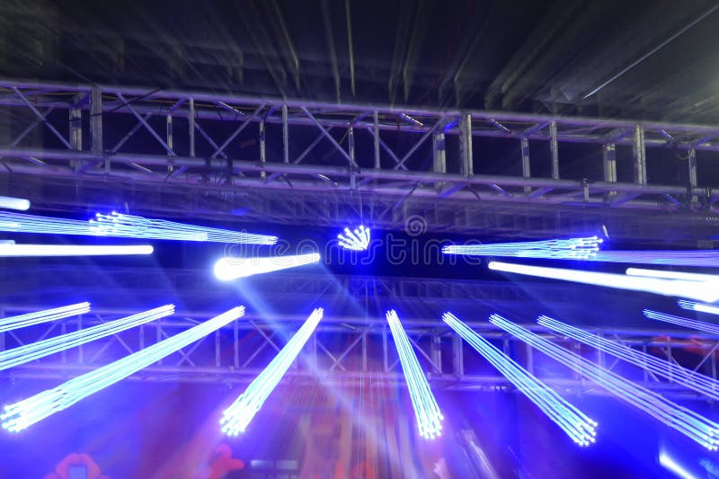 Stage Lighting Effect in the Dark, Closeup Photo Stock Image - Image of ...