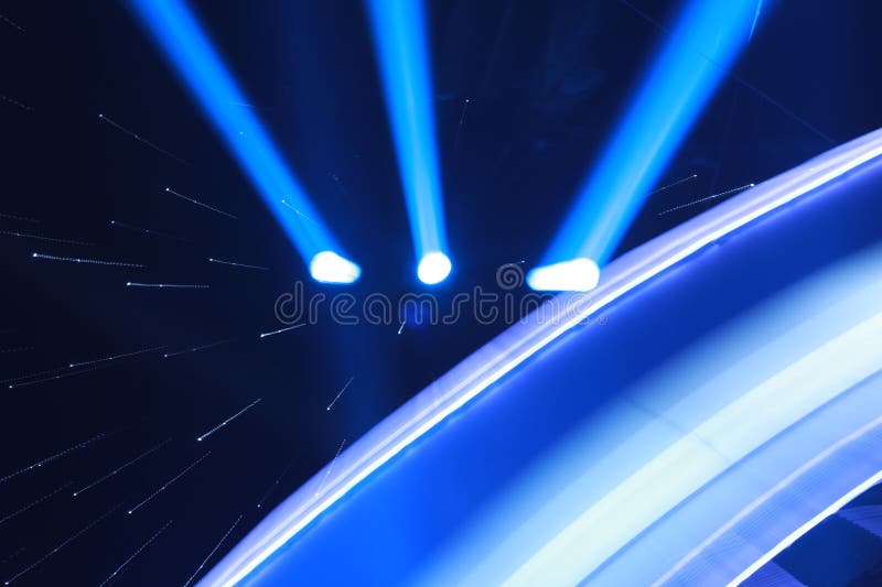 Stage Lighting Effect in the Dark, Closeup Photo Stock Photo - Image of ...