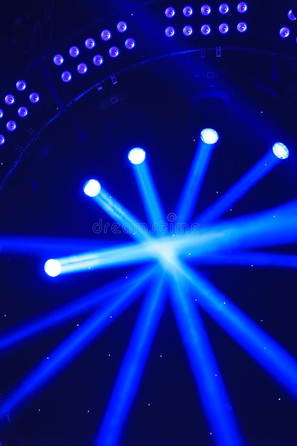Stage Lighting Effect in the Dark, Closeup Photo Stock Photo - Image of ...