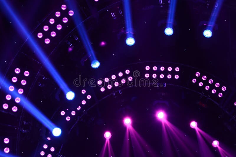 Stage Lighting Effect in the Dark, Closeup Photo Stock Image - Image of ...