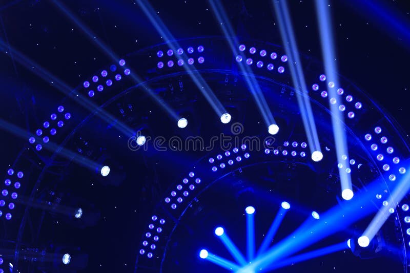 Stage Lighting Effect in the Dark, Closeup Photo Stock Photo - Image of ...