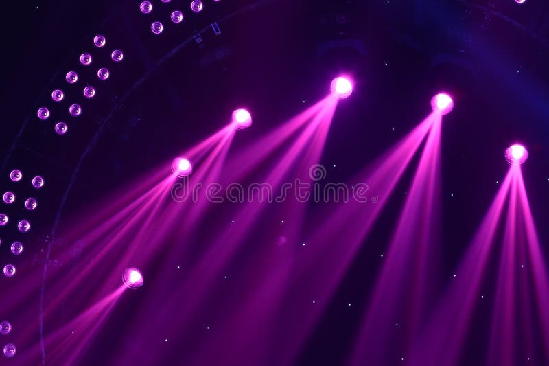 Stage Lighting Effect in the Dark, Closeup Photo Stock Image - Image of ...