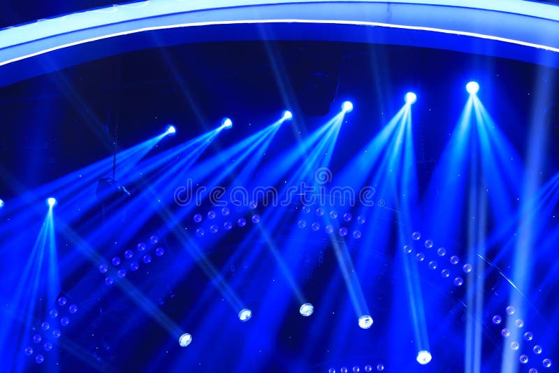 Stage Lighting Effect in the Dark, Closeup Photo Stock Image - Image of ...