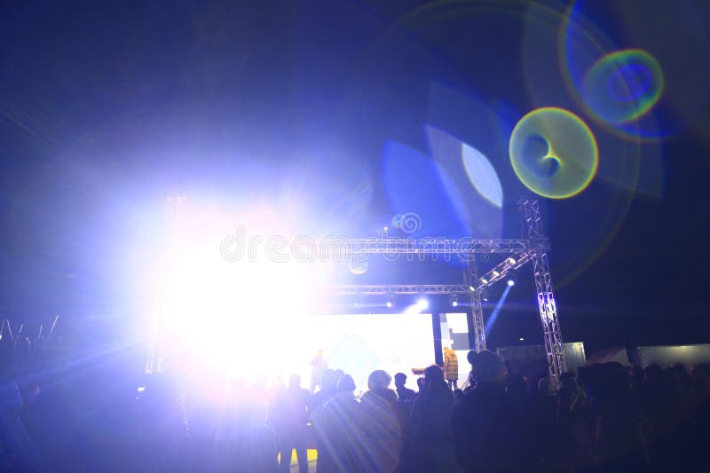 Stage Lighting Effect in the Dark, Fuzzy Figure Editorial Photo - Image ...