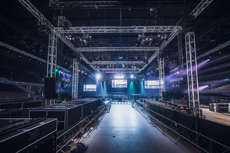 Stage Lighting Effect in the Dark, Stage Lights in the Dark, Stage ...