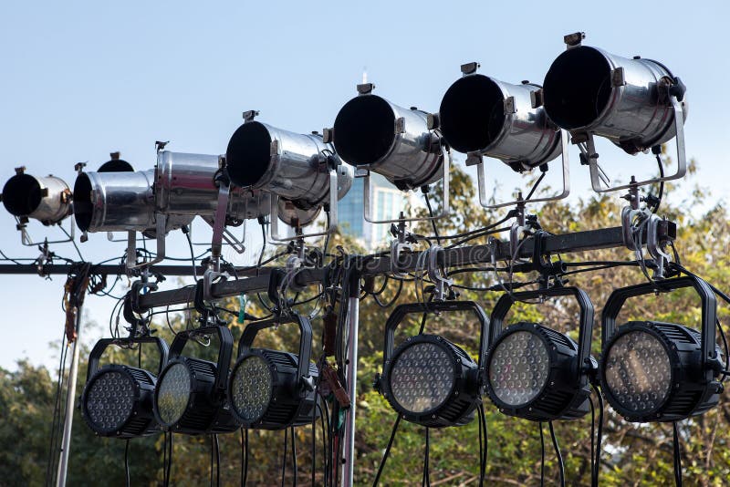 Stage lighting equipment stock image. Image of stage - 107129913